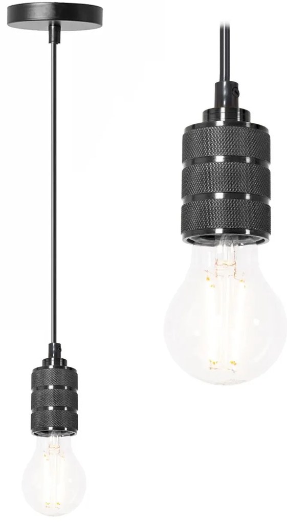 Toolight Toolight, závěsná stropní lampa 1xE27 APP342-1CP, černá, OSW-08409