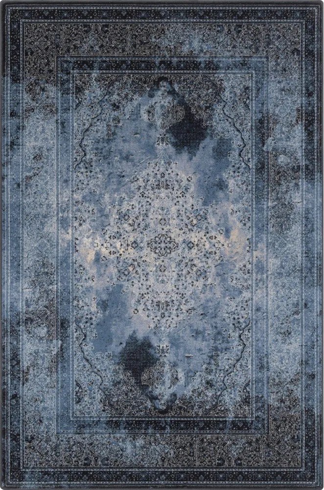 Modrý vlněný koberec 100x180 cm Difida – Agnella