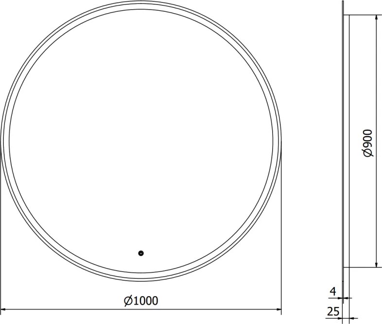Mexen Gobi, LED kulaté koupelnové zrcadlo s podsvícením 100 cm, 6000K, ochrana proti zamlžování, 9801-100-100-611-00