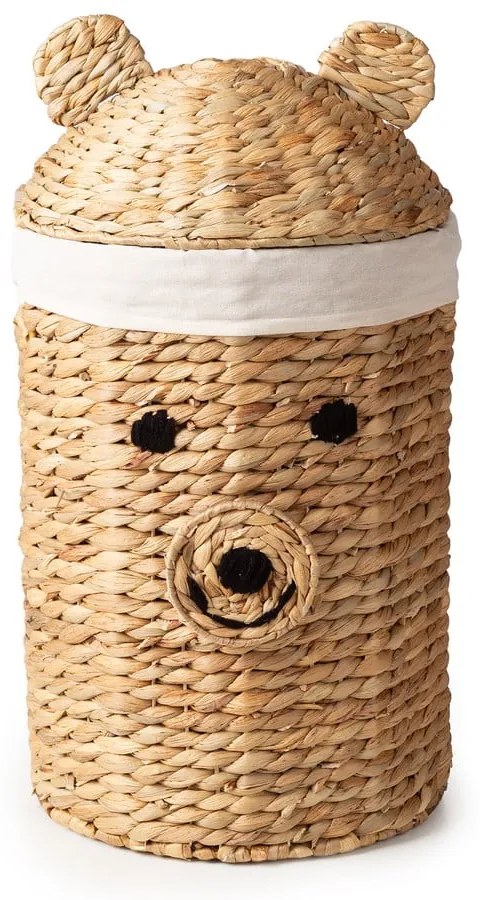 Dětský koš na hračky z vodního hyacintu v přírodní barvě ø 30x56 cm Bear – Compactor Biano.cz