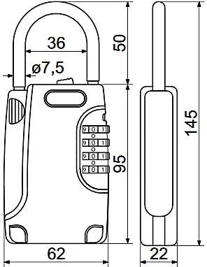Bezpečnostní schránka na klíče RICHTER KB.G5, černošedá