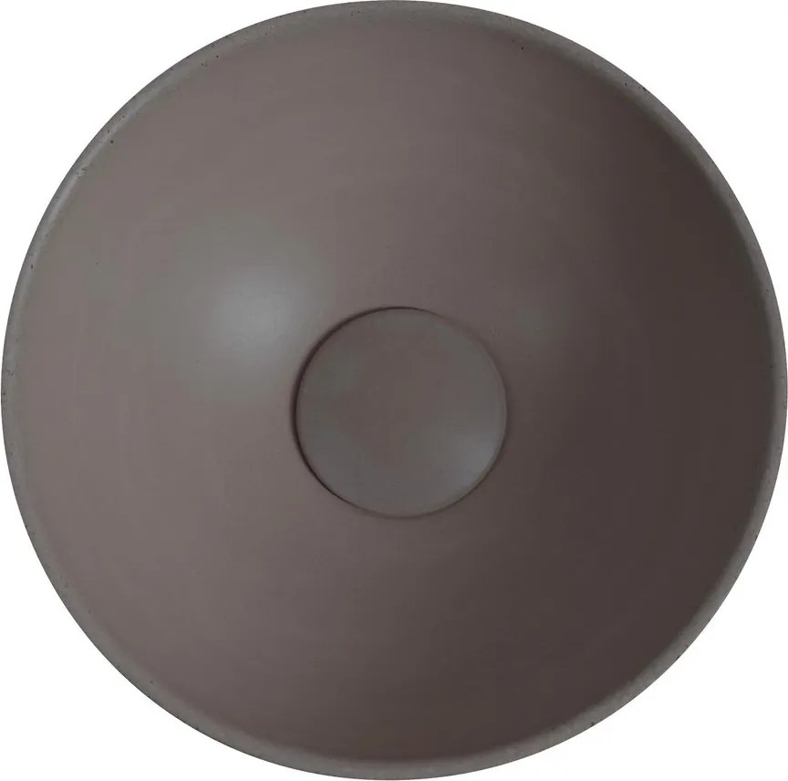 Sapho Sapho, MINOR betonové umyvadlo na desku, průměr 26cm, tmavě hnědá, MR26015
