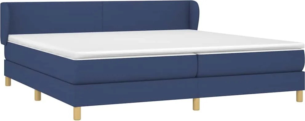 Box spring postel s matrací modrá 200x200 cm textil 3126675