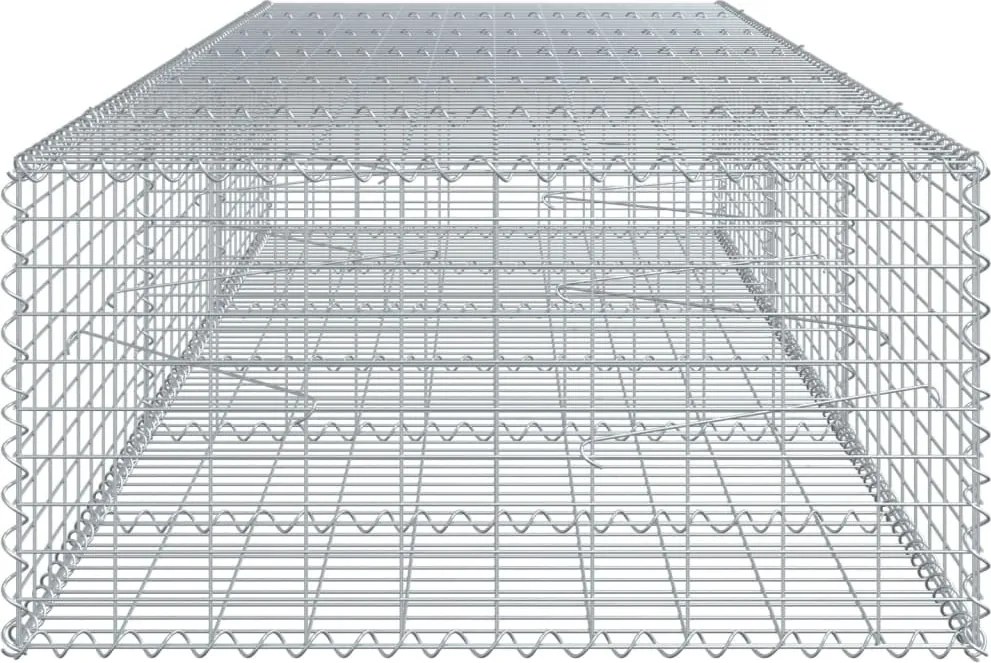 Gabionový koš s víkem 300 x 100 x 50 cm pozinkované železo 3295180