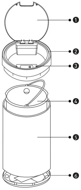 Odpadkový koš JUNK černý 17 l