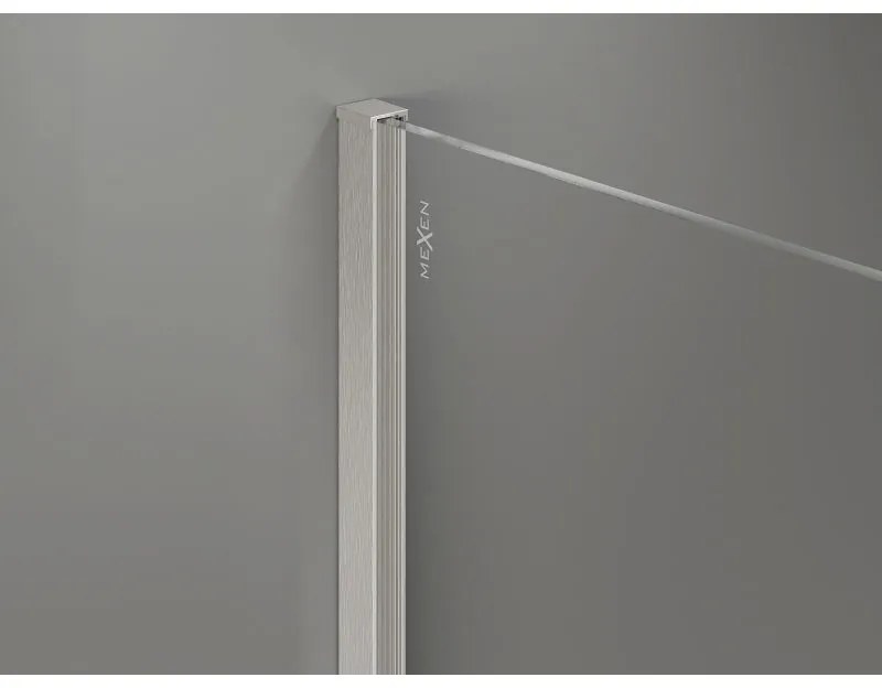 Mexen Kioto-X, sprchová zástěna 120 x 200 cm, 10mm čiré sklo, ocelový profil, 800-120-101-97-00-X