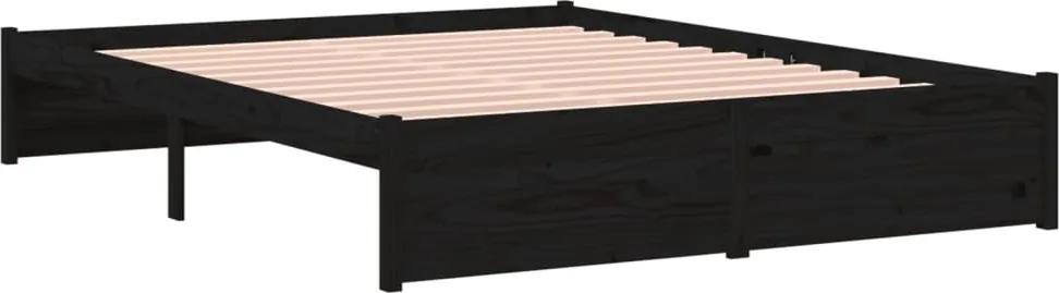 vidaXL Rám postele masivní dřevo 135 x 190 cm dvojlůžko [814928] Barva: Černá