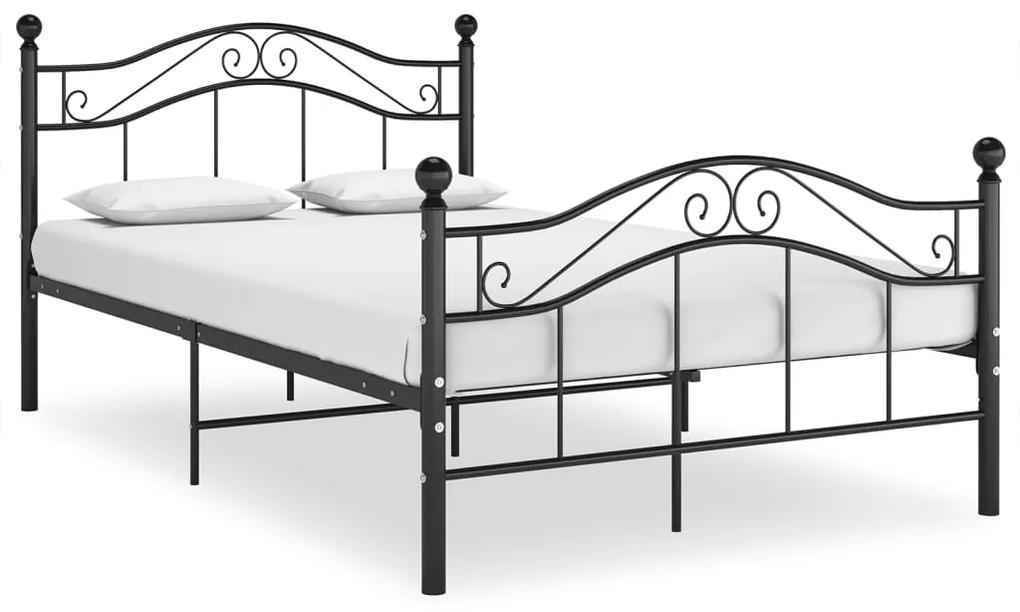 Rám postele černý kov 120 x 200 cm - Default Title