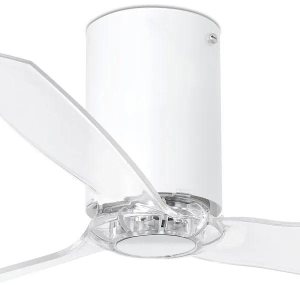 FARO 32039-Stropní ventilátor MINI TUBE VENTIL čirá pr. 128 cm +dálkové ovládání