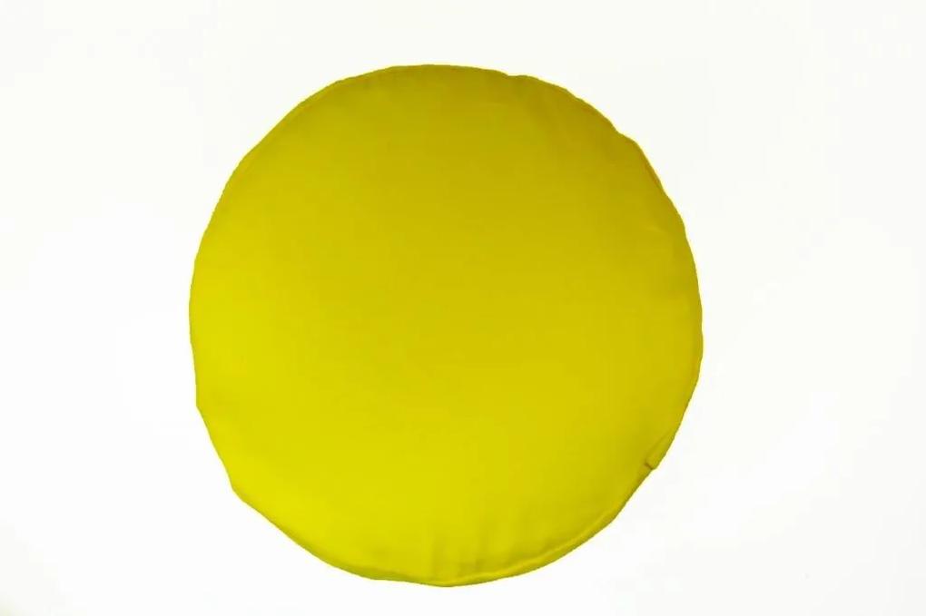 S radostí - vlastní výroba Pohankový sedák jednobarevný - žlutý Velikost: ∅30 x v18 cm