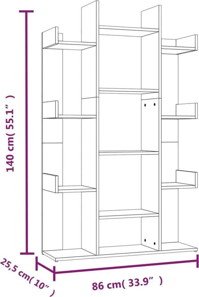 vidaXL Knihovna 86 x 25,5 x 140 cm dřevotříska [816002] Barva: bílá s vysokým leskem