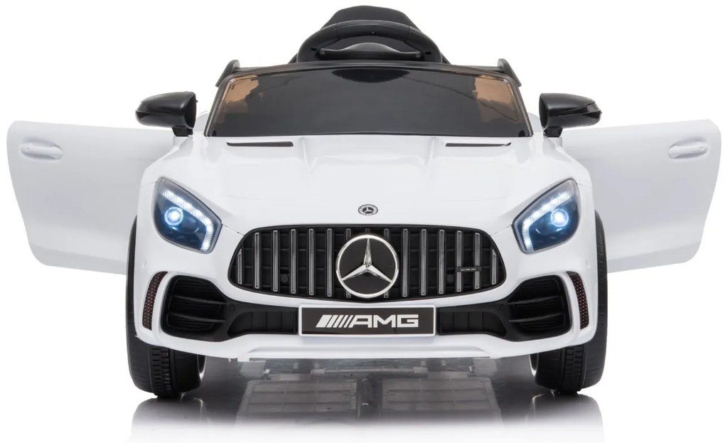 Dětské elektrické autíčko s dálkovým ovládáním BestBerg BBCC-50W – Mercedes-Benz AMG GT R / nosnost 25 kg / Li-Ion baterie / bílá