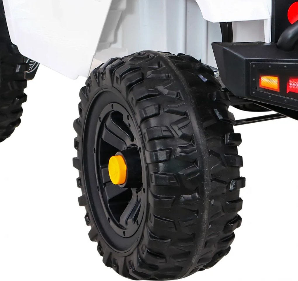 Ramiz Autíčko Jeep Dark Night na baterie pro děti bílé + pomalý start + EVA kola + LED audio