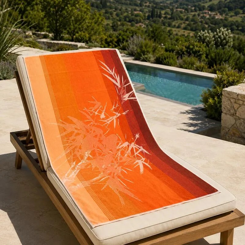 SCANquilt plážová osuška VELUR exotica oranžová 100 x 180 cm