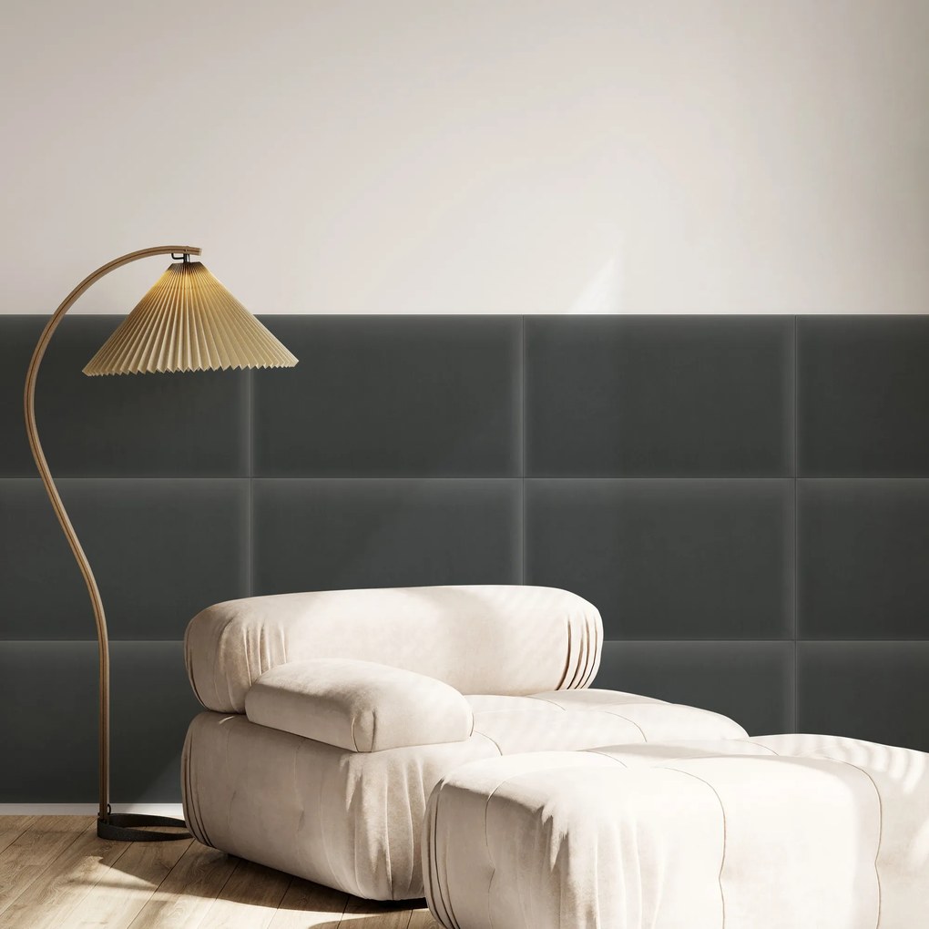 Sametový čalouněný panel - Obdélník - 40x30cm Farba: Grafit