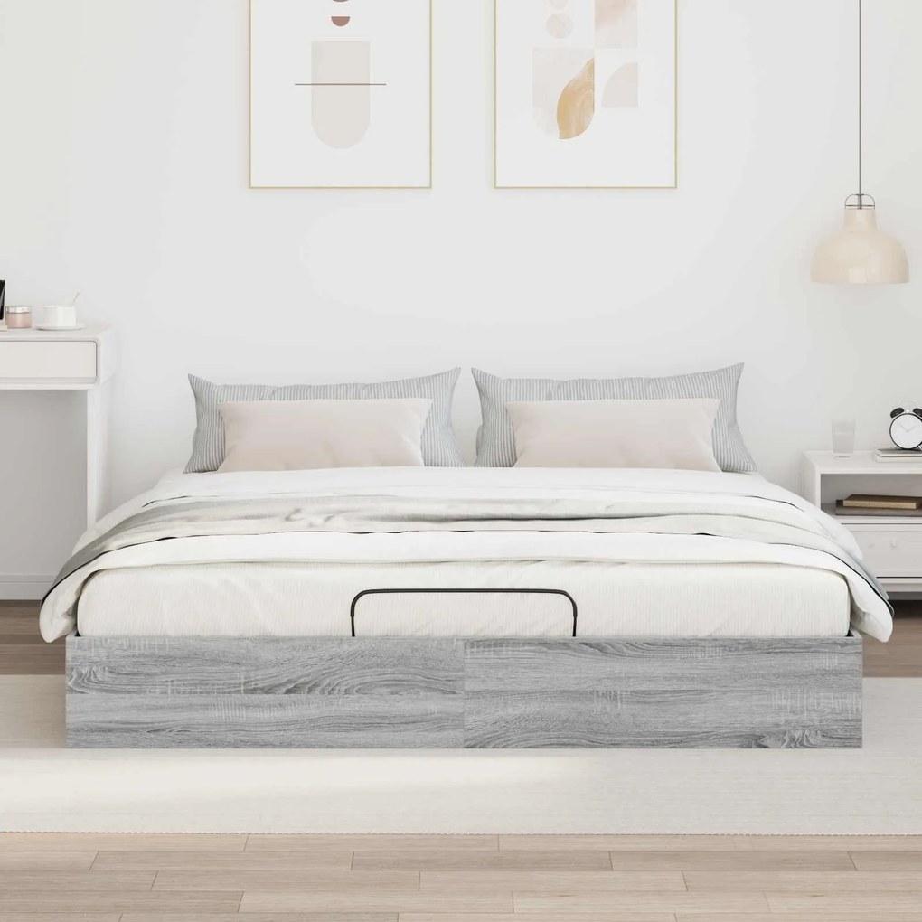 Ottoman postel Šedá Sonoma 203 x 160 x 25 cm Dřevěný materiál 3409218
