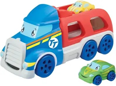 TEAMSTERZ Tiny Transporter se 2 autíčky / Dětský transportér / 2 měkká