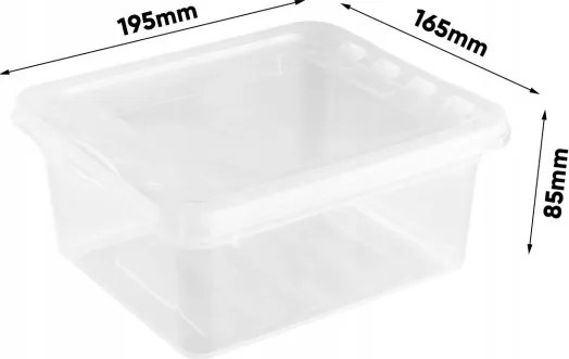 Keeeper Úložný box s víkem (má 2 funkce) BEA Clearbox 1,7L, 19,5 x 16,5 x 8,5 cm