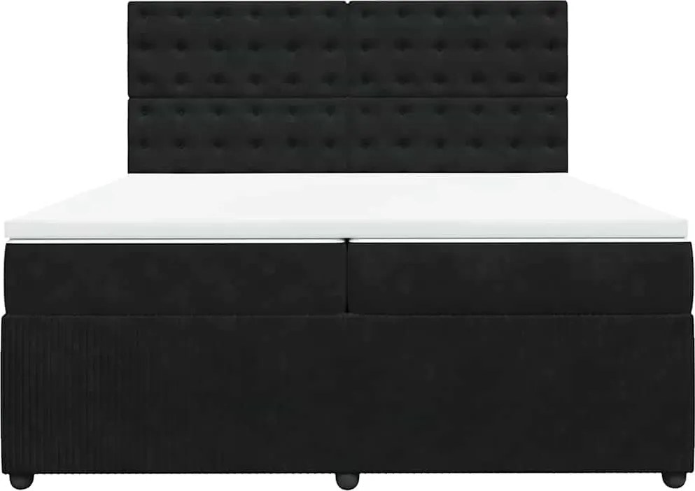Box spring postel s matrací černá 200x200 cm samet 3294744