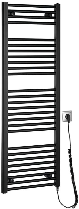 Aqualine Aqualine, DIRECT-E elektrické topné těleso, rovné, 450x1320 mm, 400 W, černá, ILE34TB