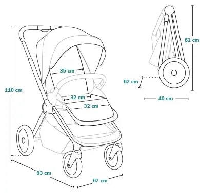 Lionelo - Sportovní kočárek MIKA PLUS Brown Rust