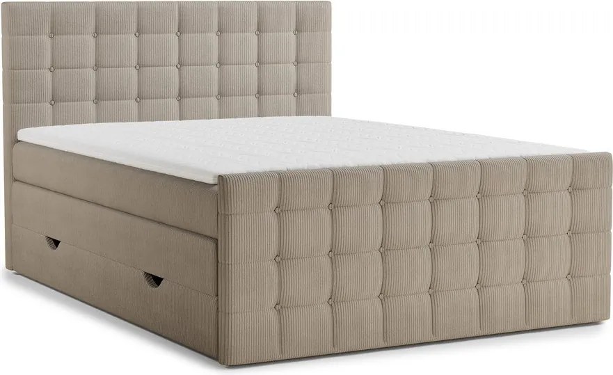 Béžová boxspring postel s úložným prostorem 180x200 cm Tasca – Maison de Rêve