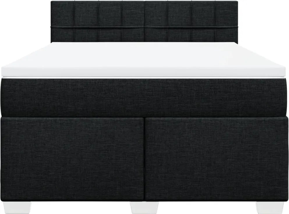 Box spring postel s matrací černá 160x200 cm textil 3288241