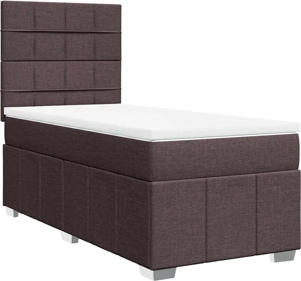 Box spring postel s matrací tmavě hnědá 90x200 cm textil 3293854