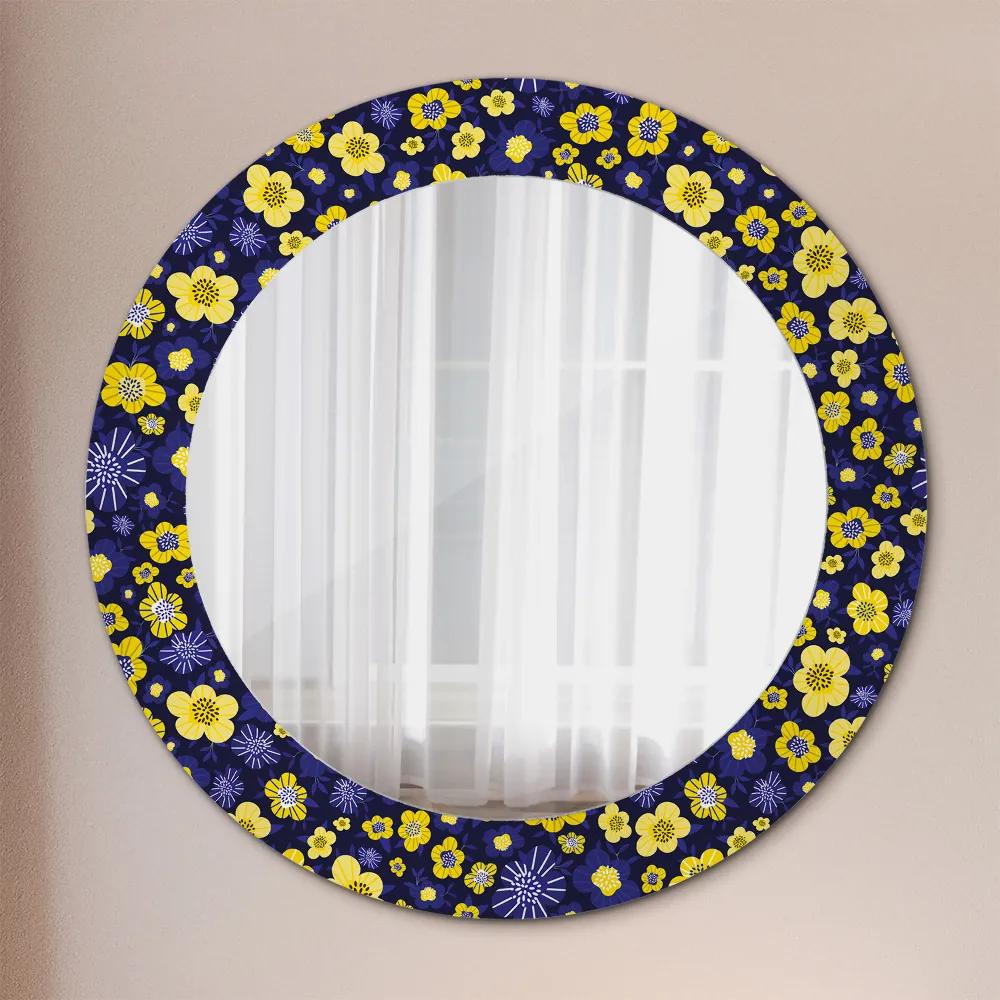 Kulaté dekorativní zrcadlo na zeď Sladké malé květy fi 60 cm