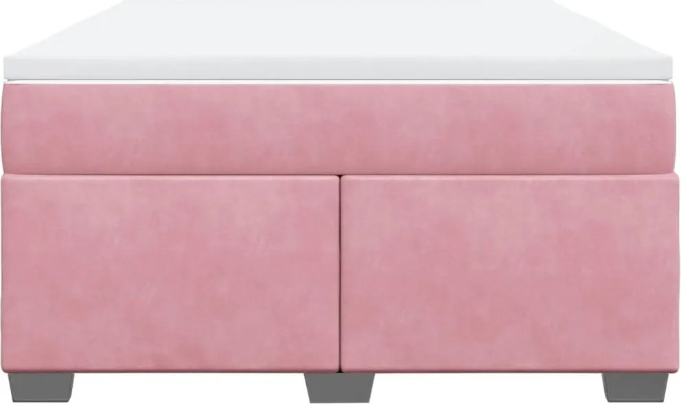 Box spring postel s matrací růžová 140x190 cm samet 3285286