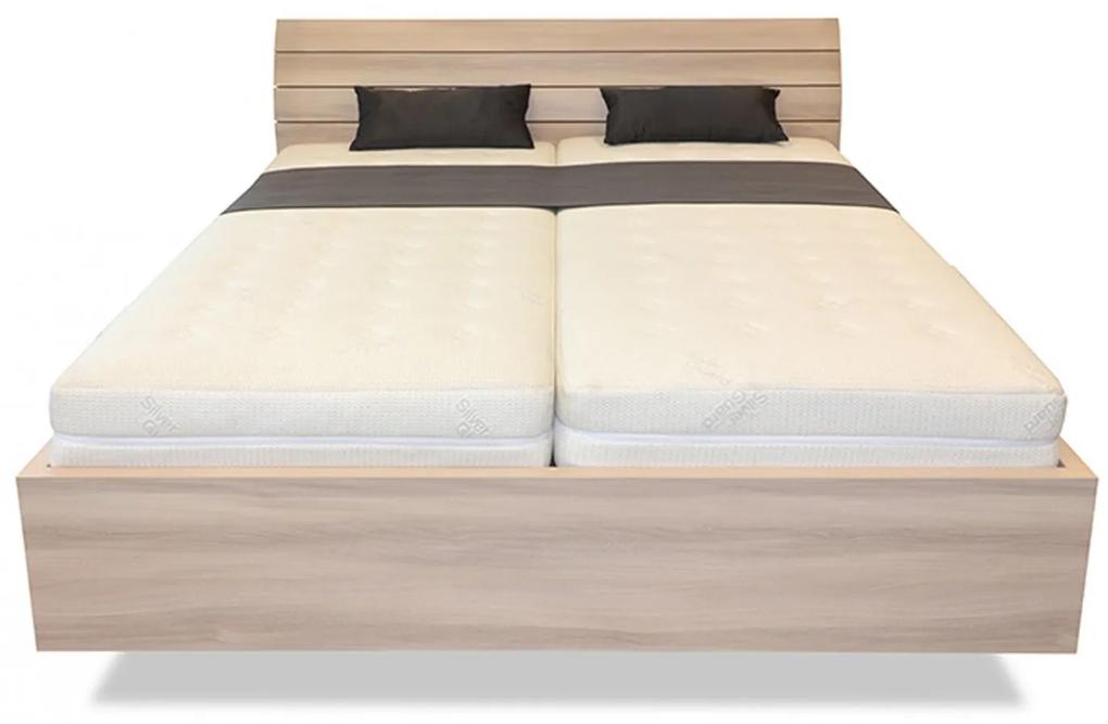 Ahorn SALINA Basic - dvoulůžková postel se střednicí 160 x 200 cm dekor dub bílý