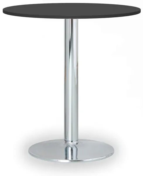 Konferenční stolek FILIP II, průměr 80 cm, chromovaná podnož, grafit
