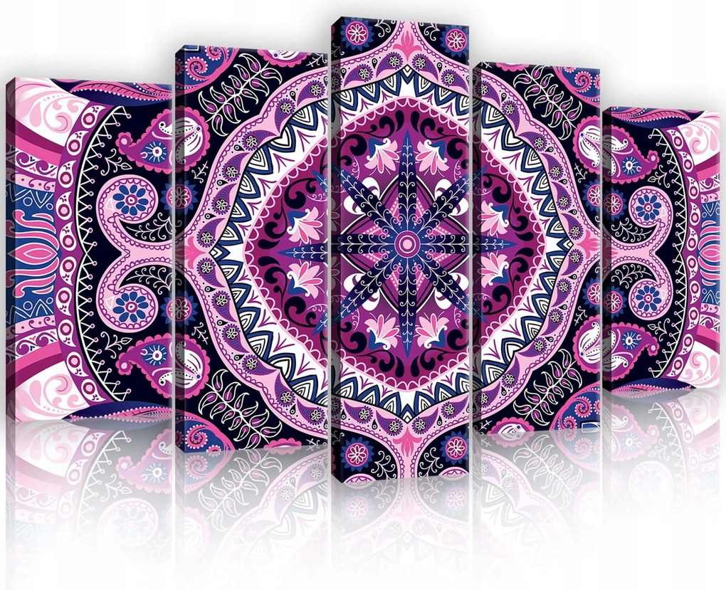 Obraz 100x60 Mandala modulární abstrakce geometrie fialový růžový vzor