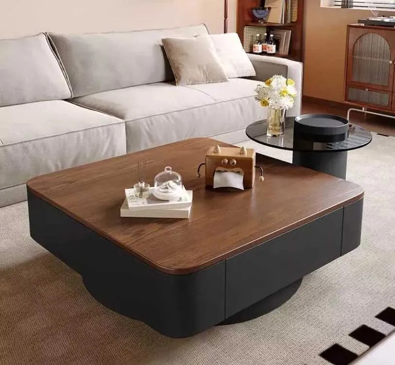 LuxuryForm DESIGN Konferenční stolek MODENA 80 × 80 cm - hnědý, černý (set)