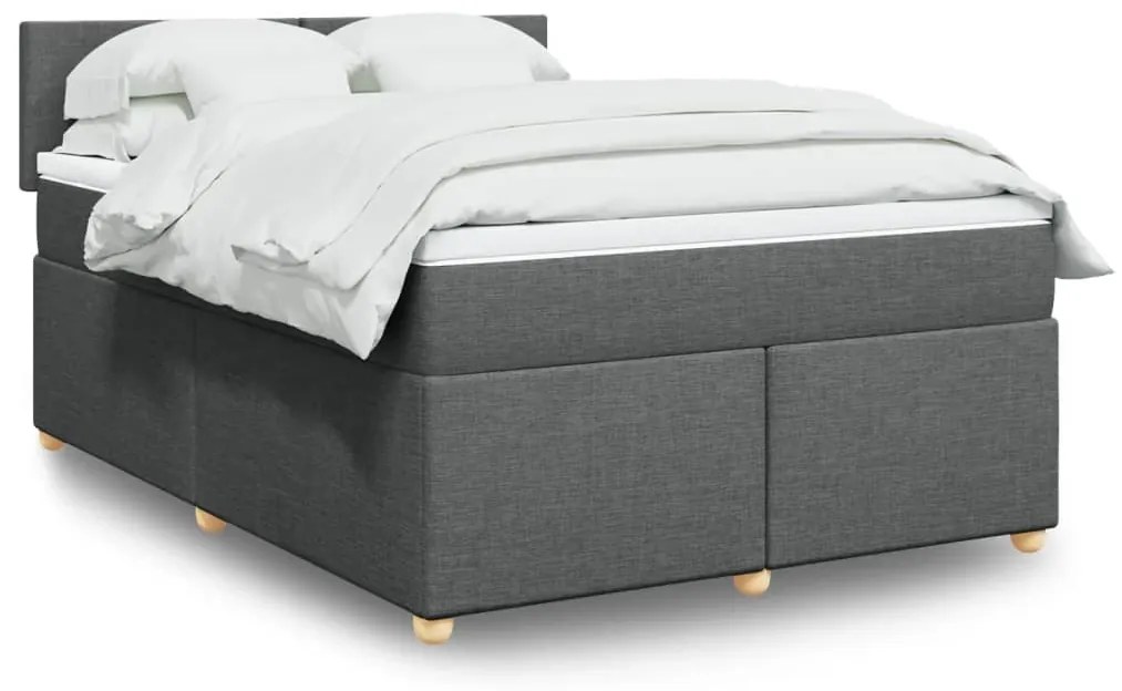 Box spring postel s matrací tmavě šedá 160x200 cm textil 3289025