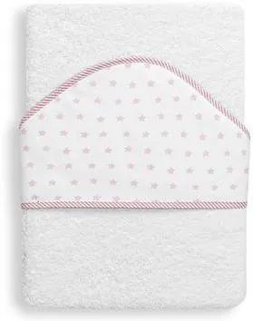 Interbaby Dětská osuška froté 100 x 100 cm v dárkovém balení Bílá + růžová hvězda