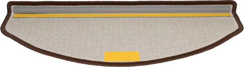 Schodové rohože 15 ks 65 x 24 x 4 cm kávově hnědé, půlkulaté, velké 133888