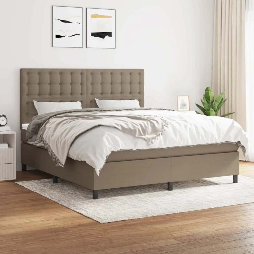 Box spring postel s matrací taupe 120x190 cm textil