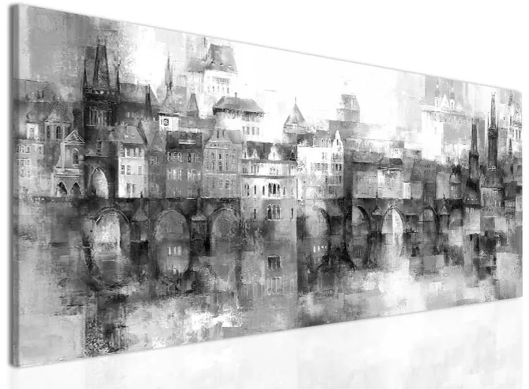 Obraz Staré Město pražské Grey Velikost (šířka x výška): 180x70 cm