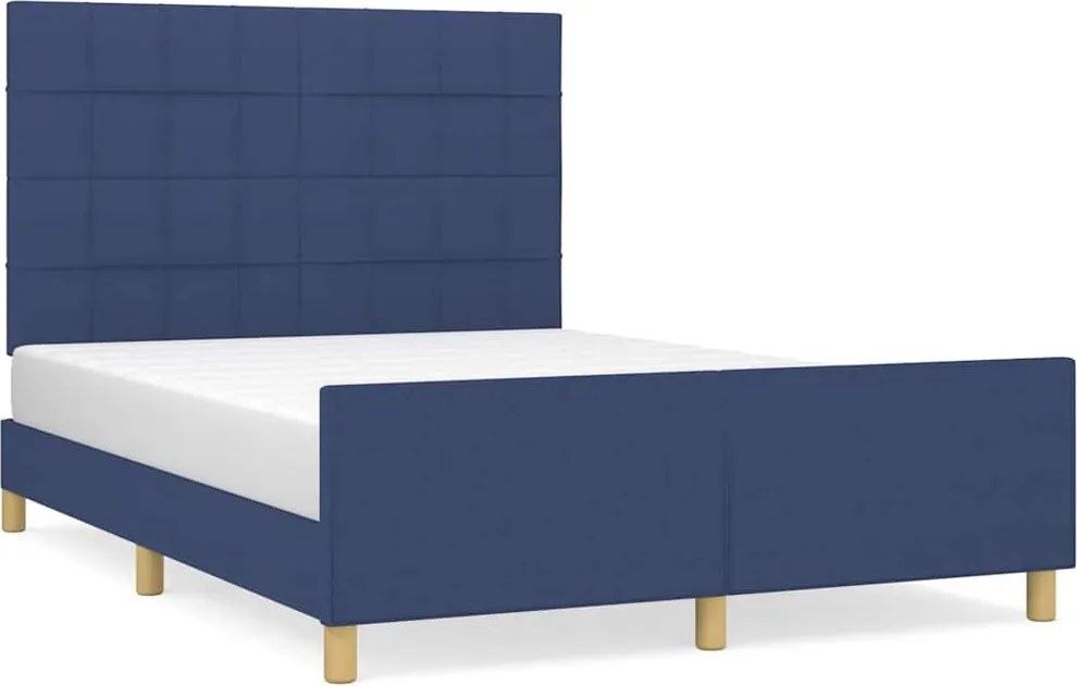 Rám postele bez matrace modrý 140 x 190 cm textil 3125055