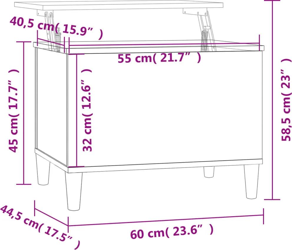 vidaXL Konferenční stolek 60 x 44,5 x 45 cm kompozitní dřevo [819567] Barva: Černá
