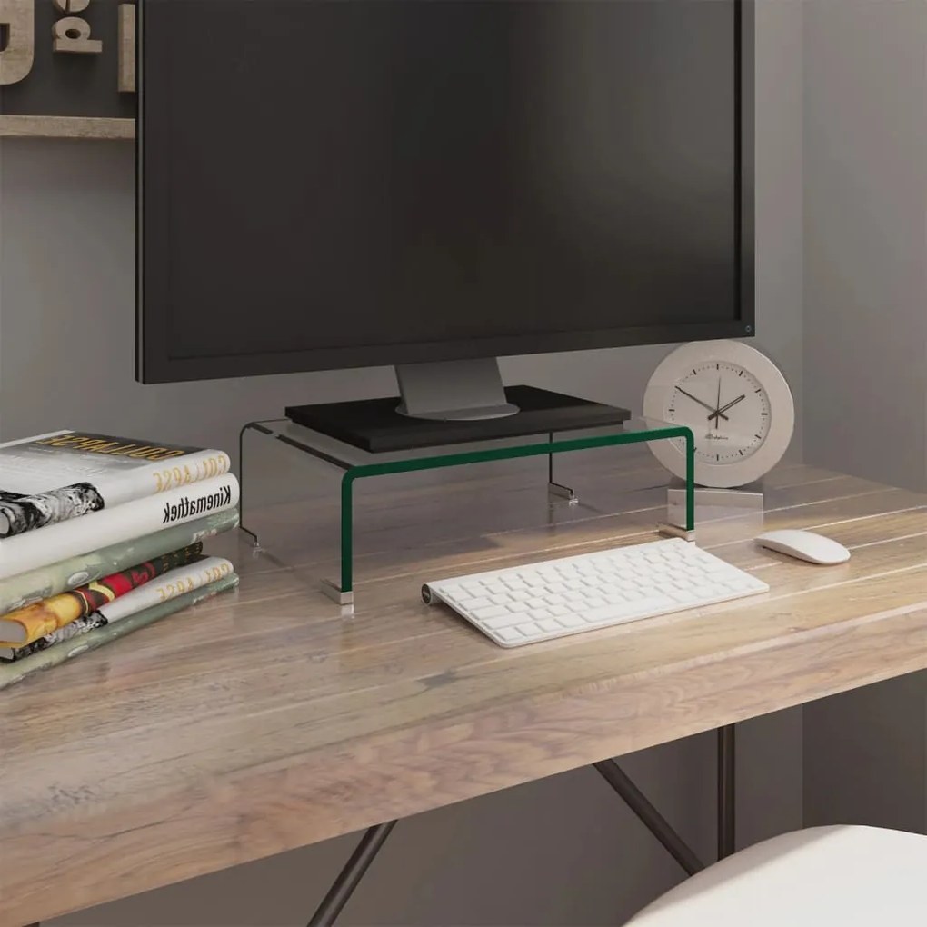 TV stolek / podstavec na monitor čiré sklo 40x25x11 cm 244126
