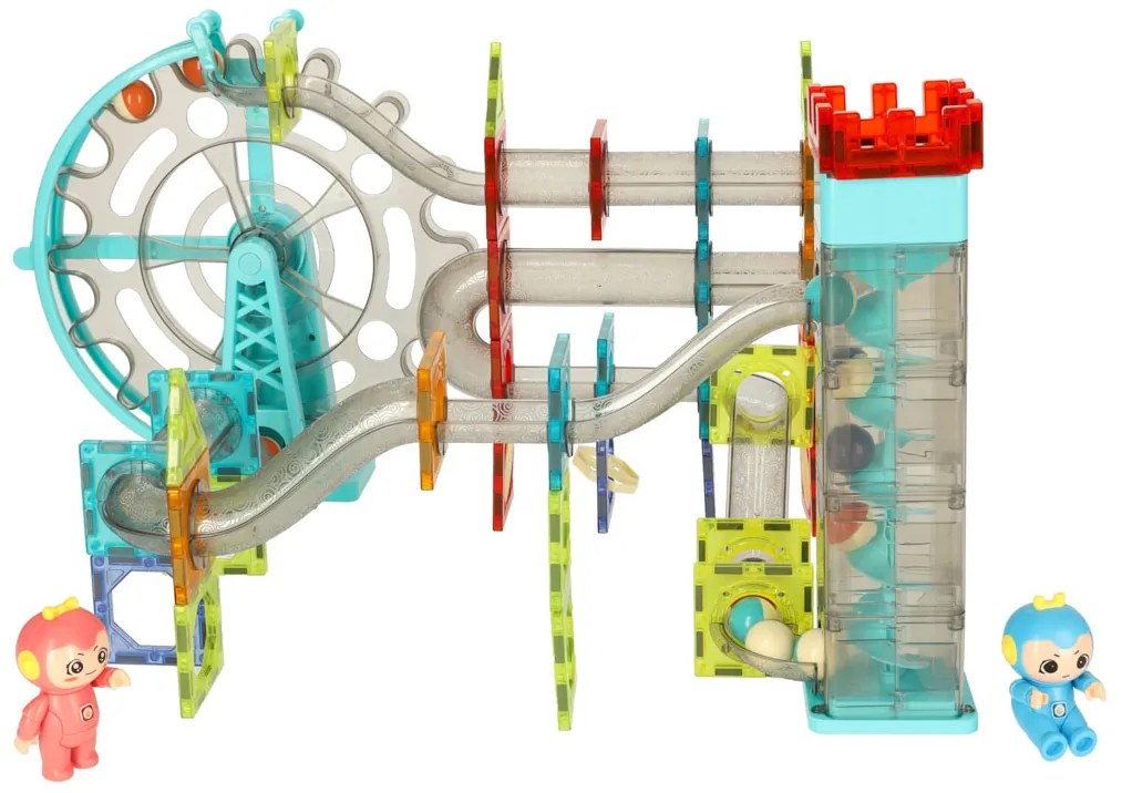 Creative Corner Magnetické cihly mramorová kuličková dráha se zvukem hudba 118 prvků