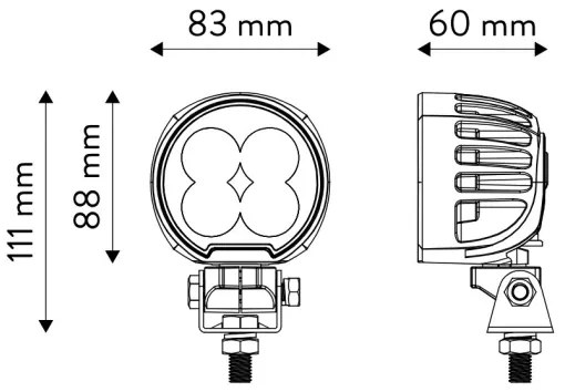 LED Bodové svítidlo pro automobil BLACK LED/40W/10-30V IP69 5700K kulatý