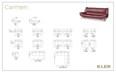 Třímístná pohovka KLER Carmen W175