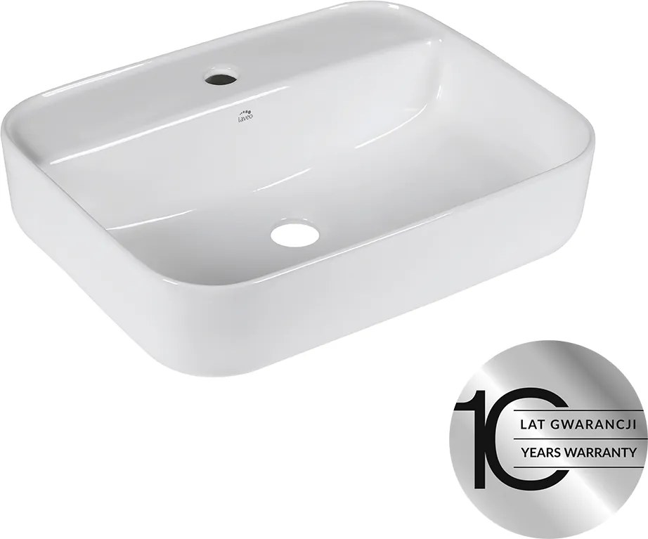 Laveo Mogami, umyvadlo na desku 505x405x140 mm, bílá lesklá, LAV-VUM_6150