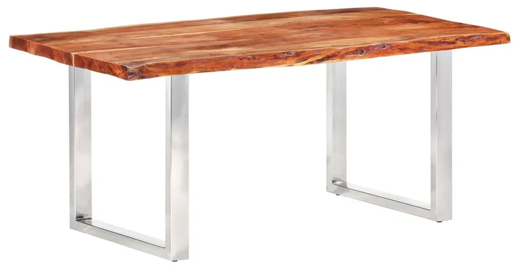 285939 vidaXL Jídelní stůl s živými hranami masivní akáciové dřevo 200/6 cm