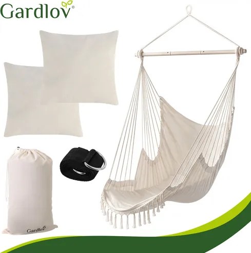 Houpačka - závěsné křeslo 210 cm béžová Gardlov