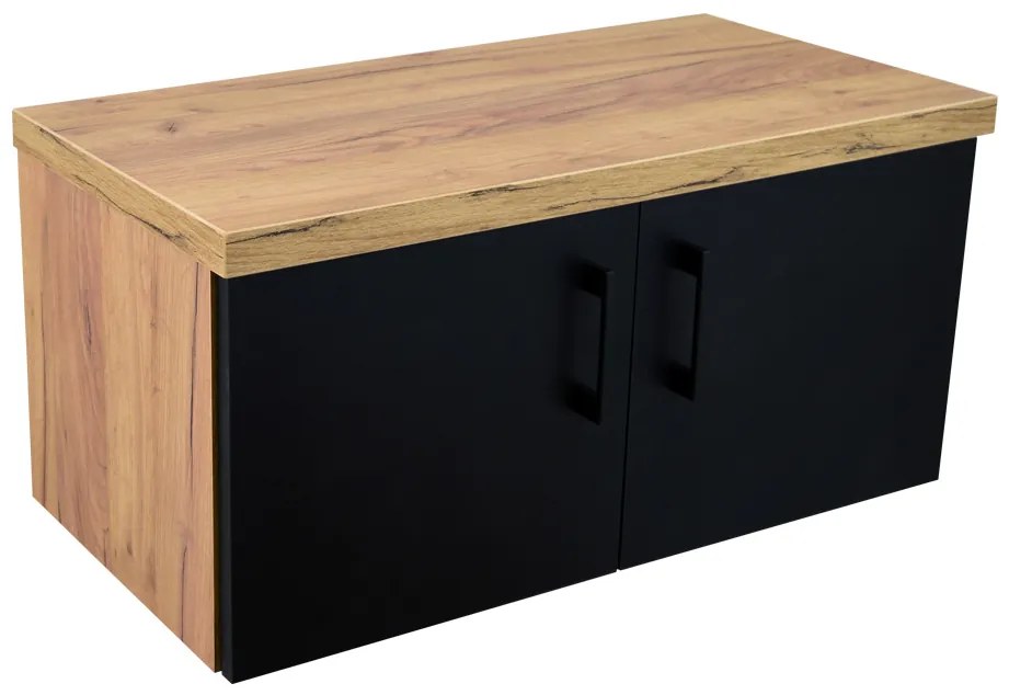 Comodo Koupelnová skříňka pod deskové umyvadlo Agria II GOB 80-HD - zlatý dub/černá