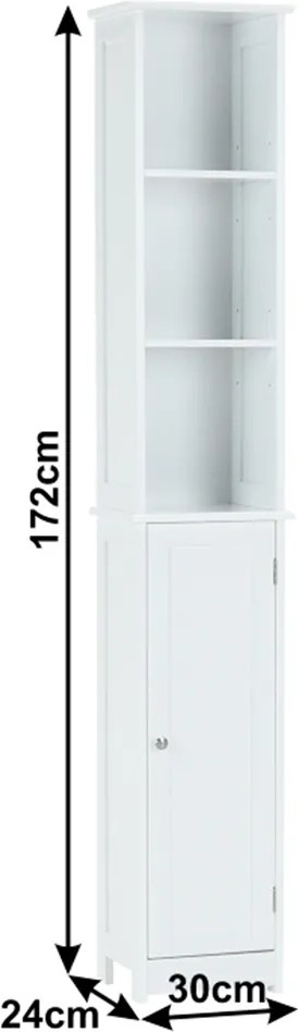 Vysoká skříňka, bílá, ATENE TYP 1